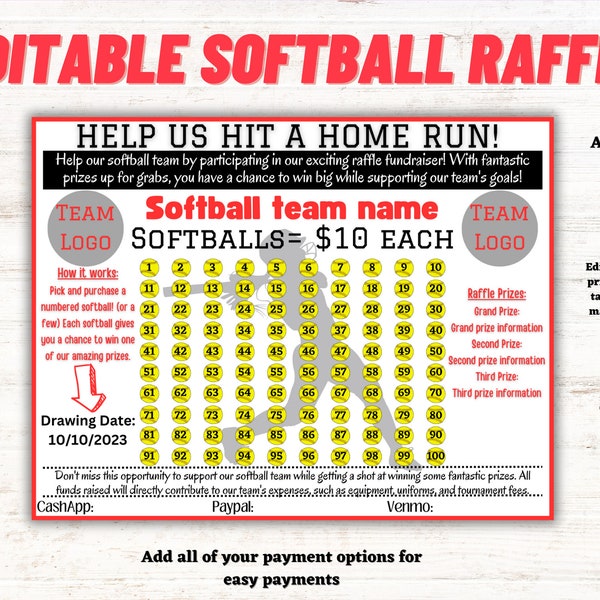 Softball Fundraiser Template - Etsy