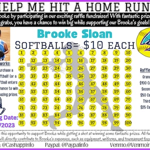 Softball Editable Raffle, Softball Fundraiser Template, Flyer, Softball ...
