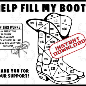 Fill My Boot Fundraiser, Rodeo Fundraiser, Boot Pick a Date, Black Out ...
