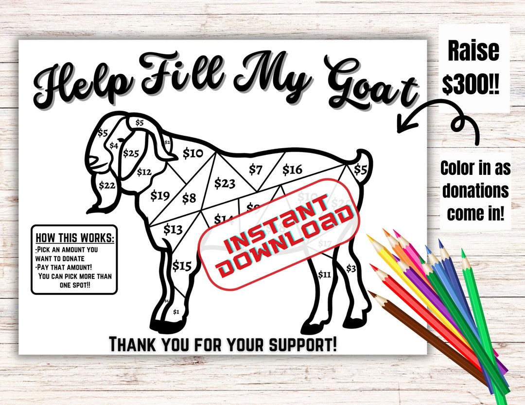 Fill My Goat, Black Out Board, Pick a Date to Donate, Digital Print ...