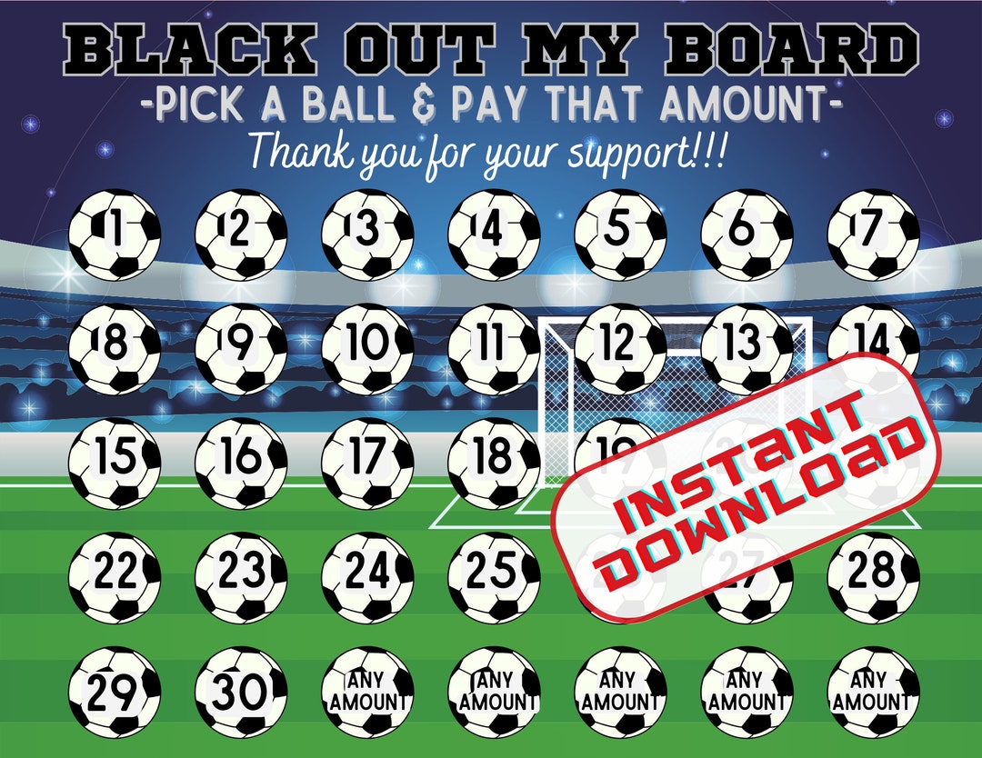 Soccer Pick a Date to Donate, Fundraiser, Pay the Date, Black Out My ...