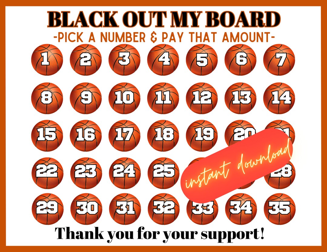 BASKETBALL Pick a Date to Donate, INSTANT DOWNLOAD, Pay the Date ...