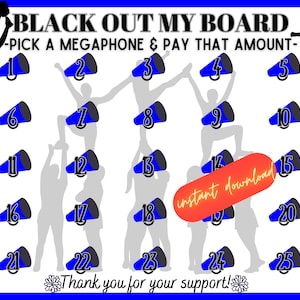 Cheer, Blue Black Out My Board, Pick a Date to Donate Fundraiser, Pay ...