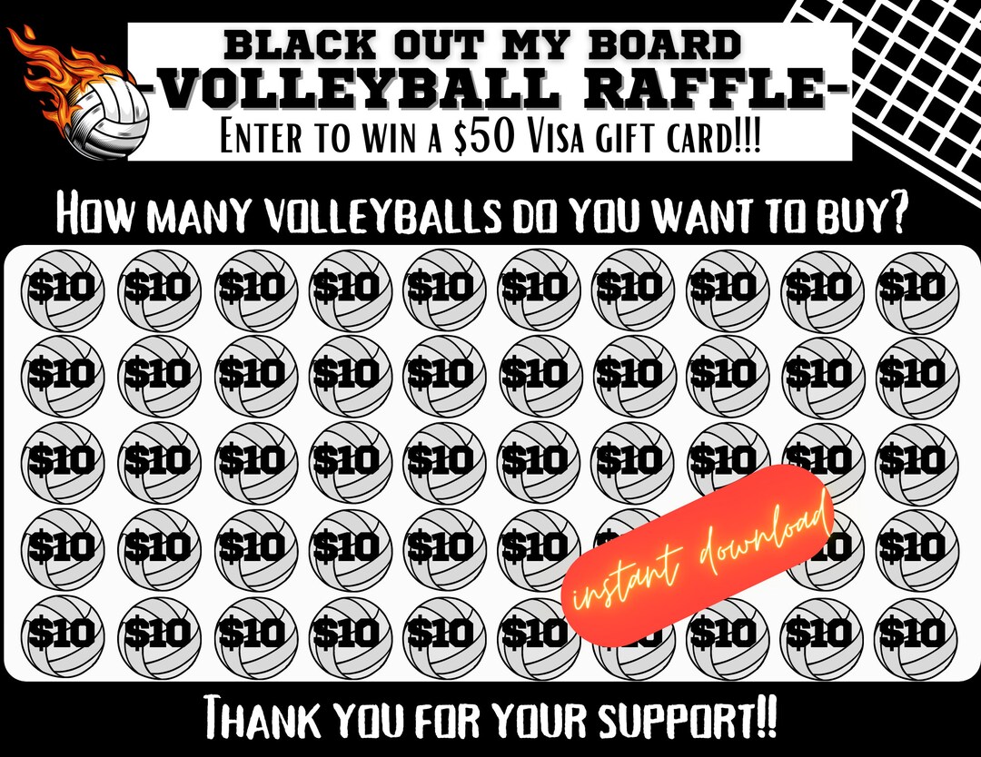 Volleyball Black Out My Board, Softball Raffle, Flyer, Volleyball ...