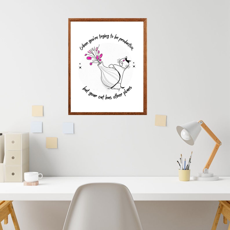 Cat Memes Poster Printable, Meme Cat Painting, Dorm Room Decor, Cat ...