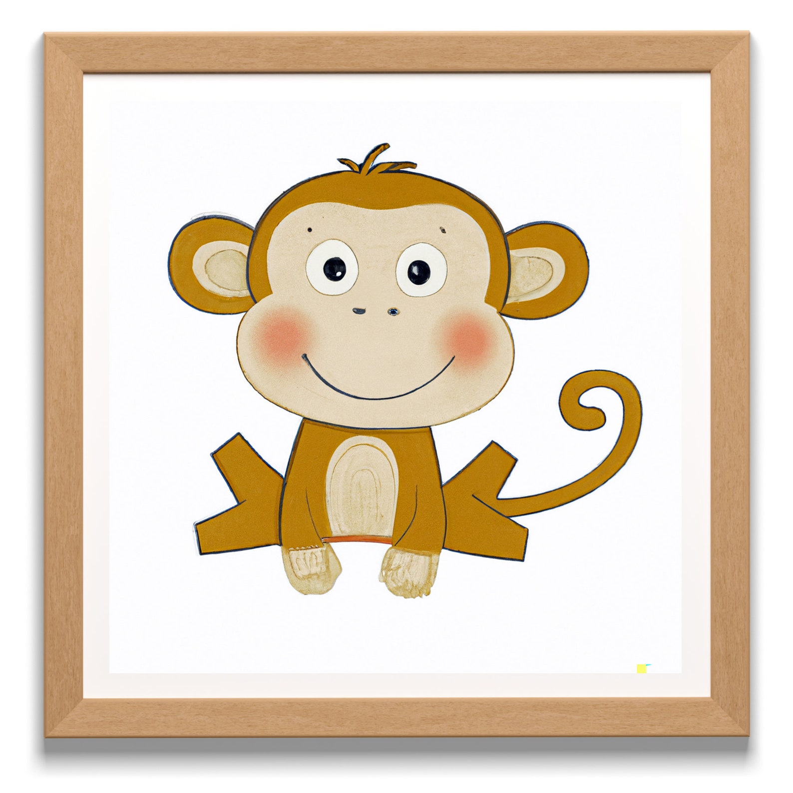 Monkey Print for Nursery, Printable Monkey Art, Nursery Wall Art Decor ...