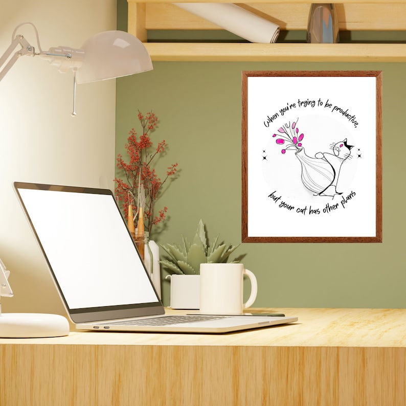 Cat Memes Poster Printable, Meme Cat Painting, Dorm Room Decor, Cat ...