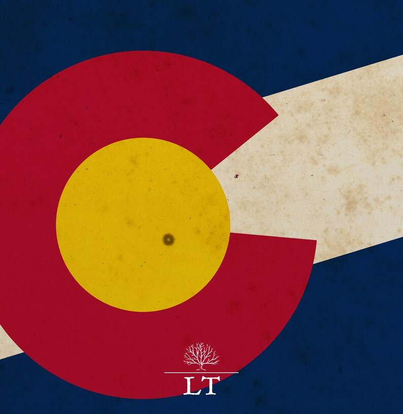 Vintage Colorado State Flag Printable Wall Art, Colorado State Flag ...