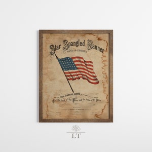 Star Spangled Banner Printable Vintage Star Spangled Banner Music Cover ...