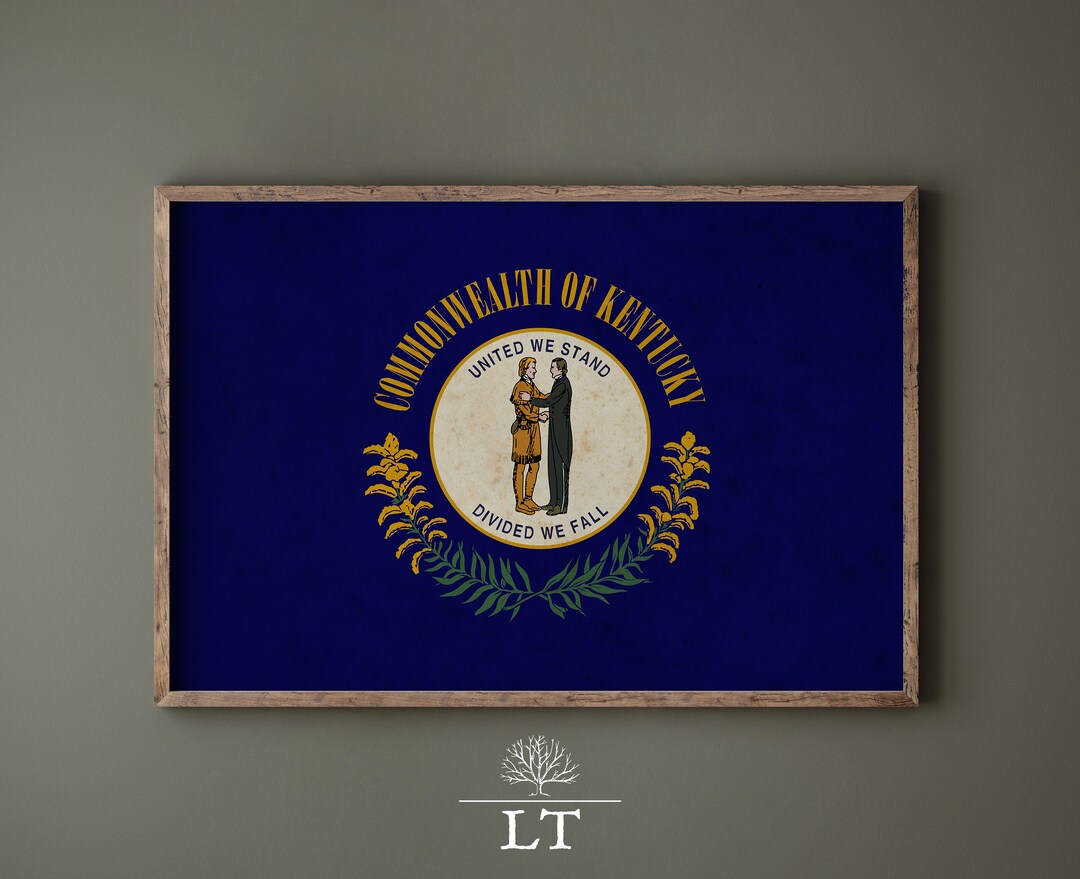 Kentucky State Flag Vintage Printable Art, Kentucky State Flag Print ...