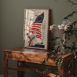 Vintage Patriotic Poster | Flag Day Printable | Vintage Americana Print ...