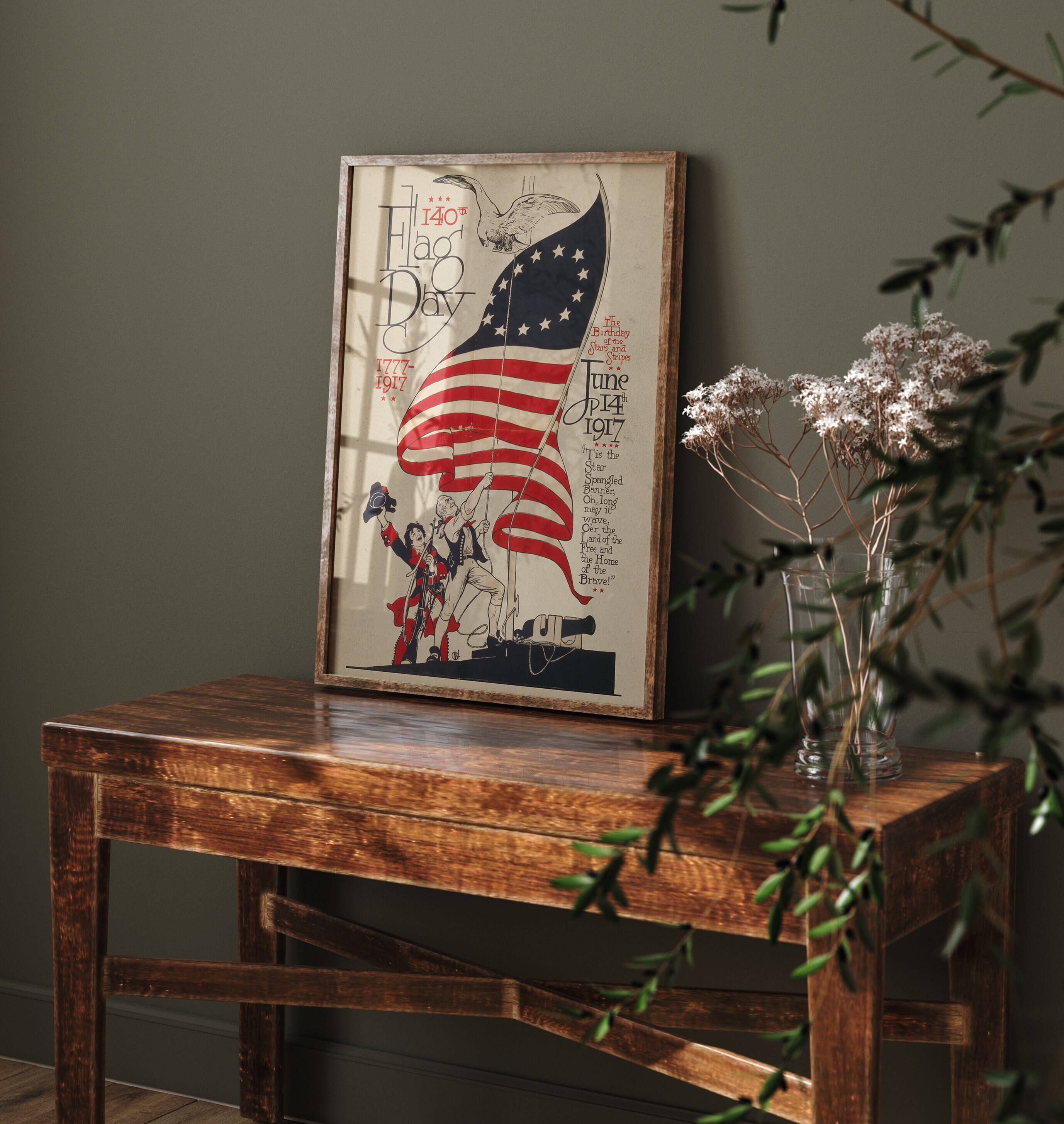 Vintage Patriotic Poster Flag Day Printable Vintage Americana Print ...