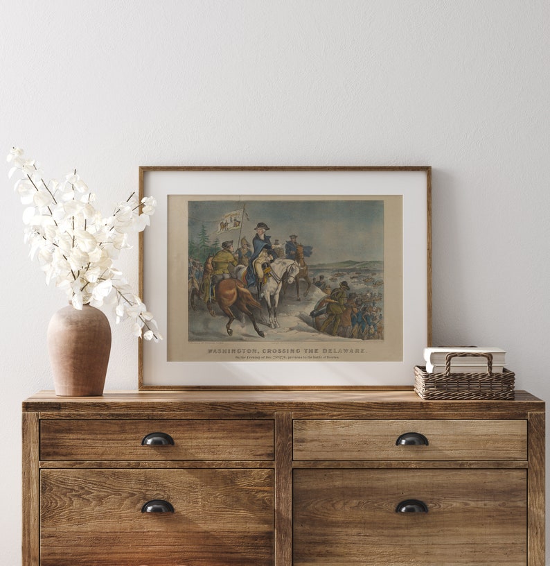 Washington Crossing the Delaware Vintage Currier and Ives - Etsy
