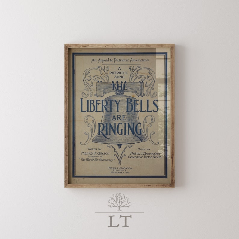The Liberty Bells Are Ringing Patriotic Printable Art, Vintage ...