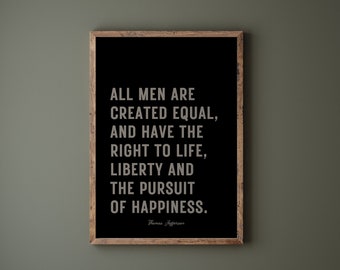 Life Liberty and the Pursuit of Happiness Printable, Thomas Jefferson ...