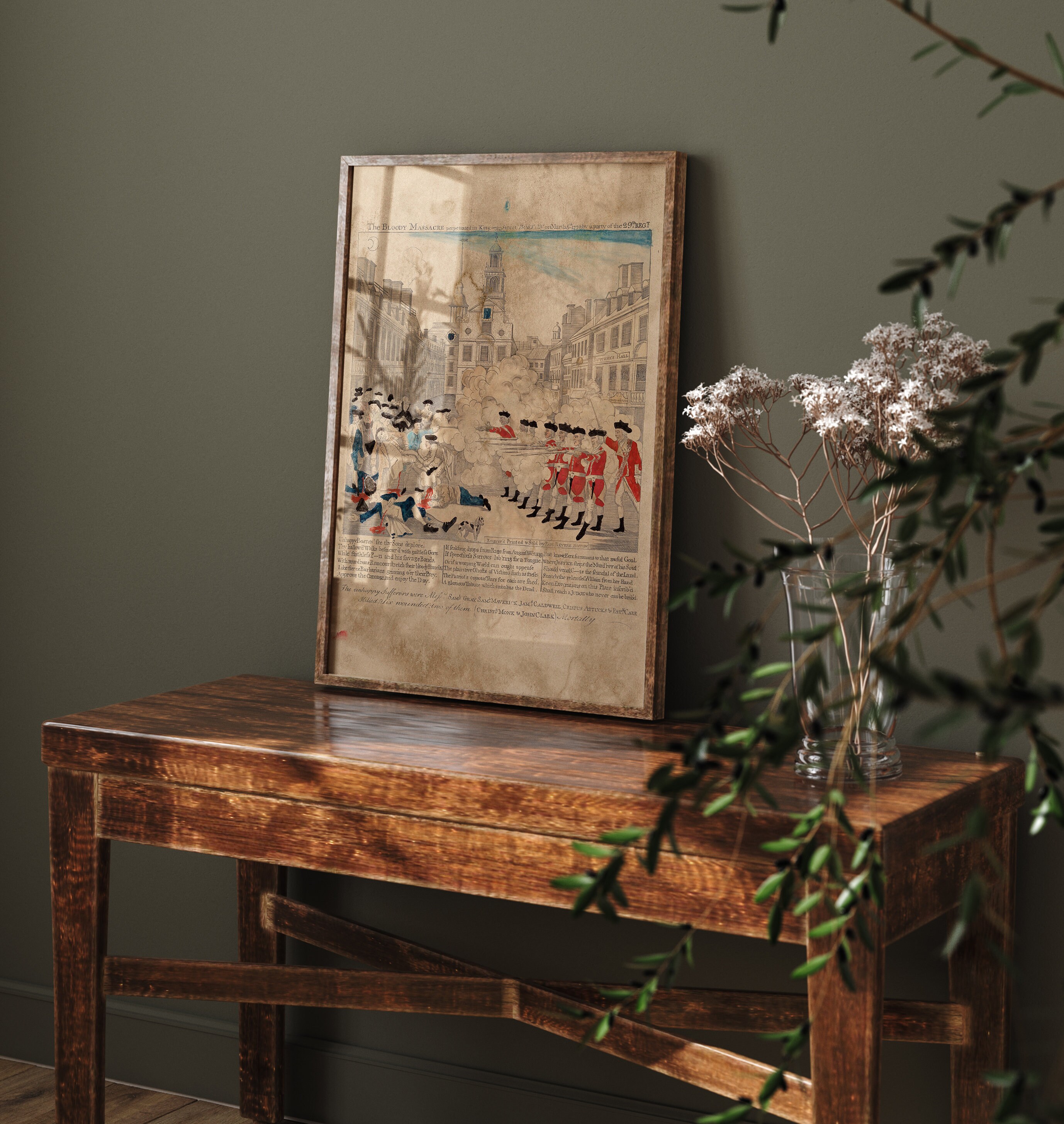 Vintage Boston Massacre Etching by Paul Revere Patriotic Wall Decor ...