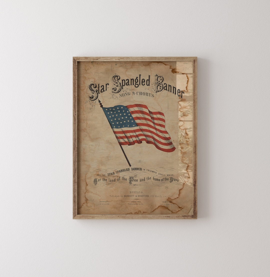 Star Spangled Banner Song and Chorus Cover Art, Printed and Shipped - Etsy