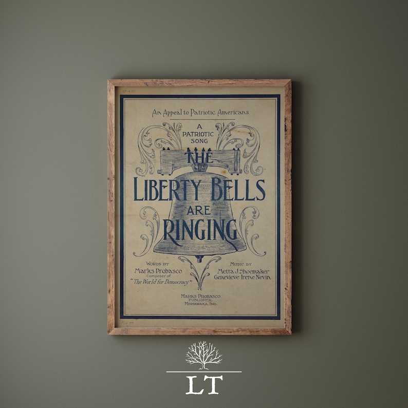 The Liberty Bells Are Ringing Patriotic Printable Art, Vintage ...