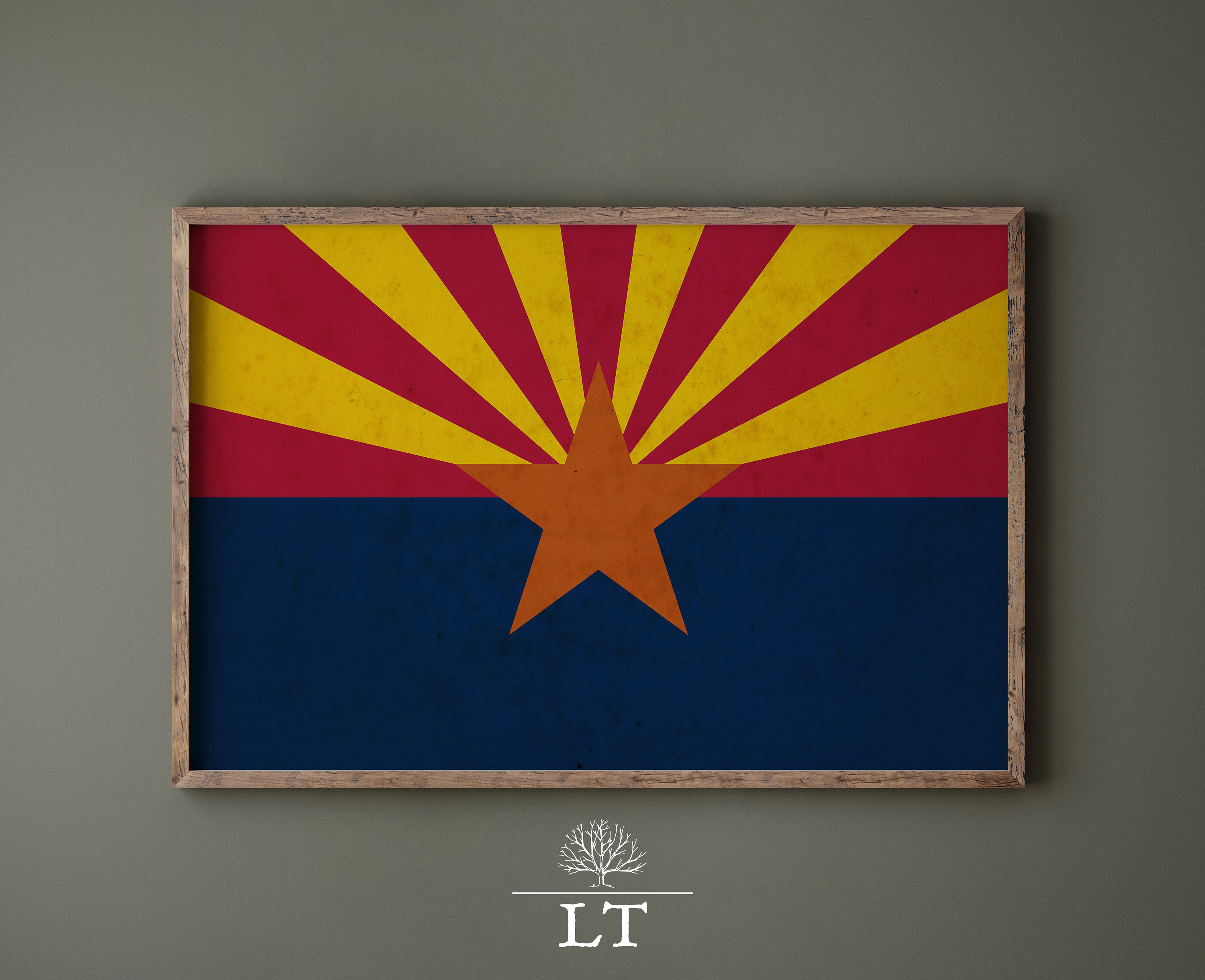Arizona State Flag Printable Vintage Flag Printable Patriotic Wall Art ...
