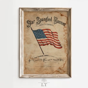 Star Spangled Banner Printable Vintage Star Spangled Banner Music Cover ...