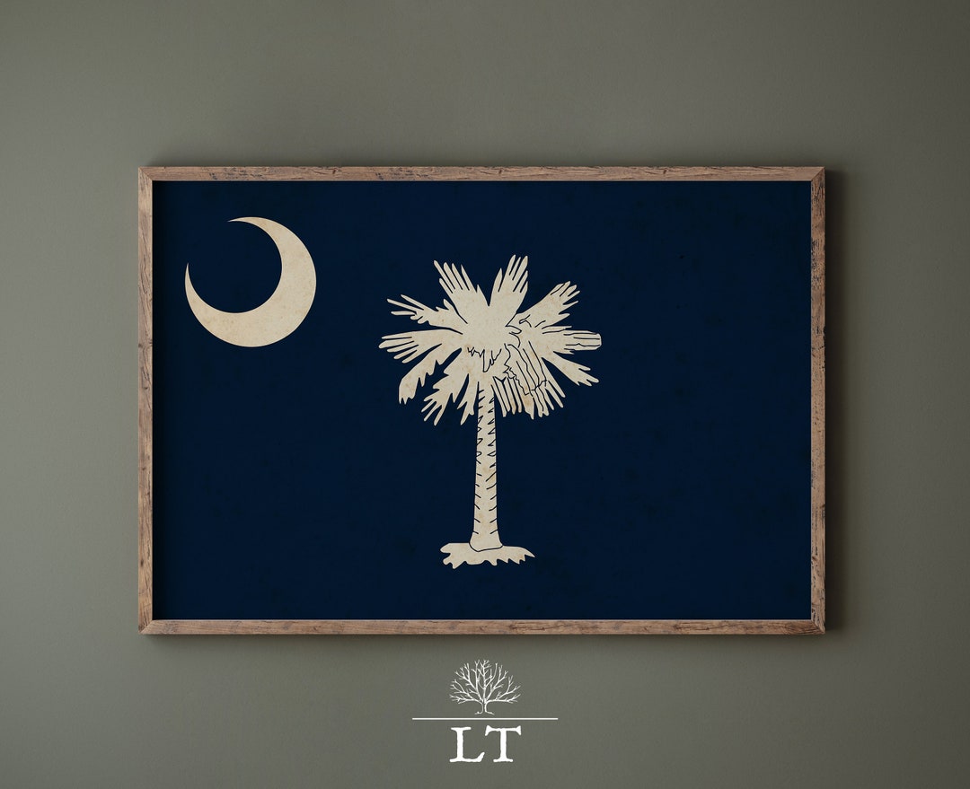 South Carolina State Flag Vintage Printable Art, South Carolina State ...