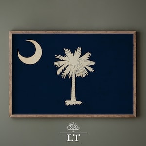 South Carolina State Flag Vintage Printable Art, South Carolina State ...