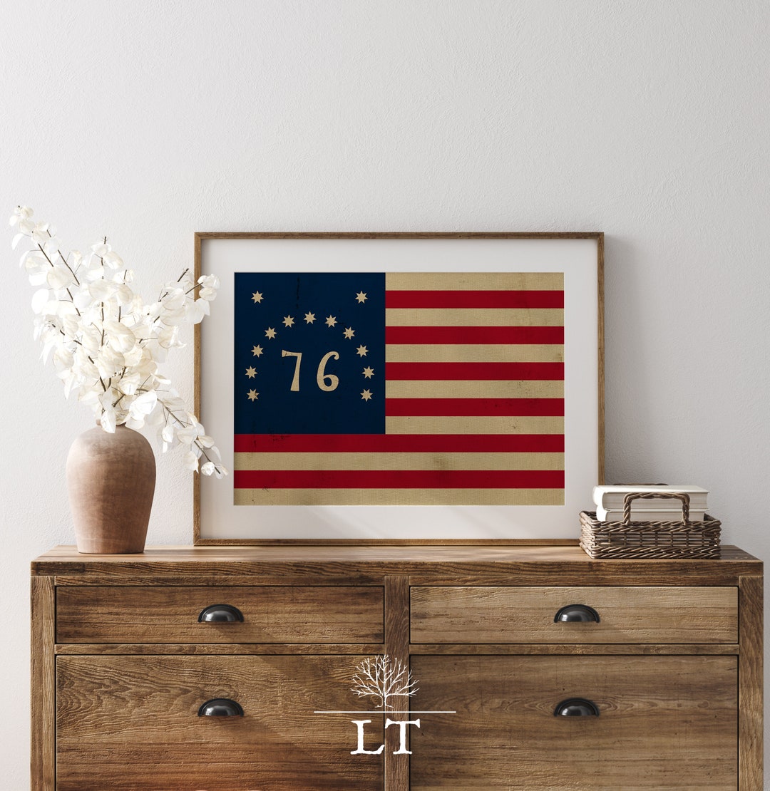 Vintage American Flag Printable, Bennington Flag, 76 American Flag ...