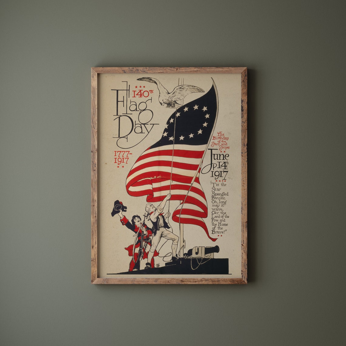 Vintage Patriotic Poster Flag Day Printable Vintage Americana Print ...