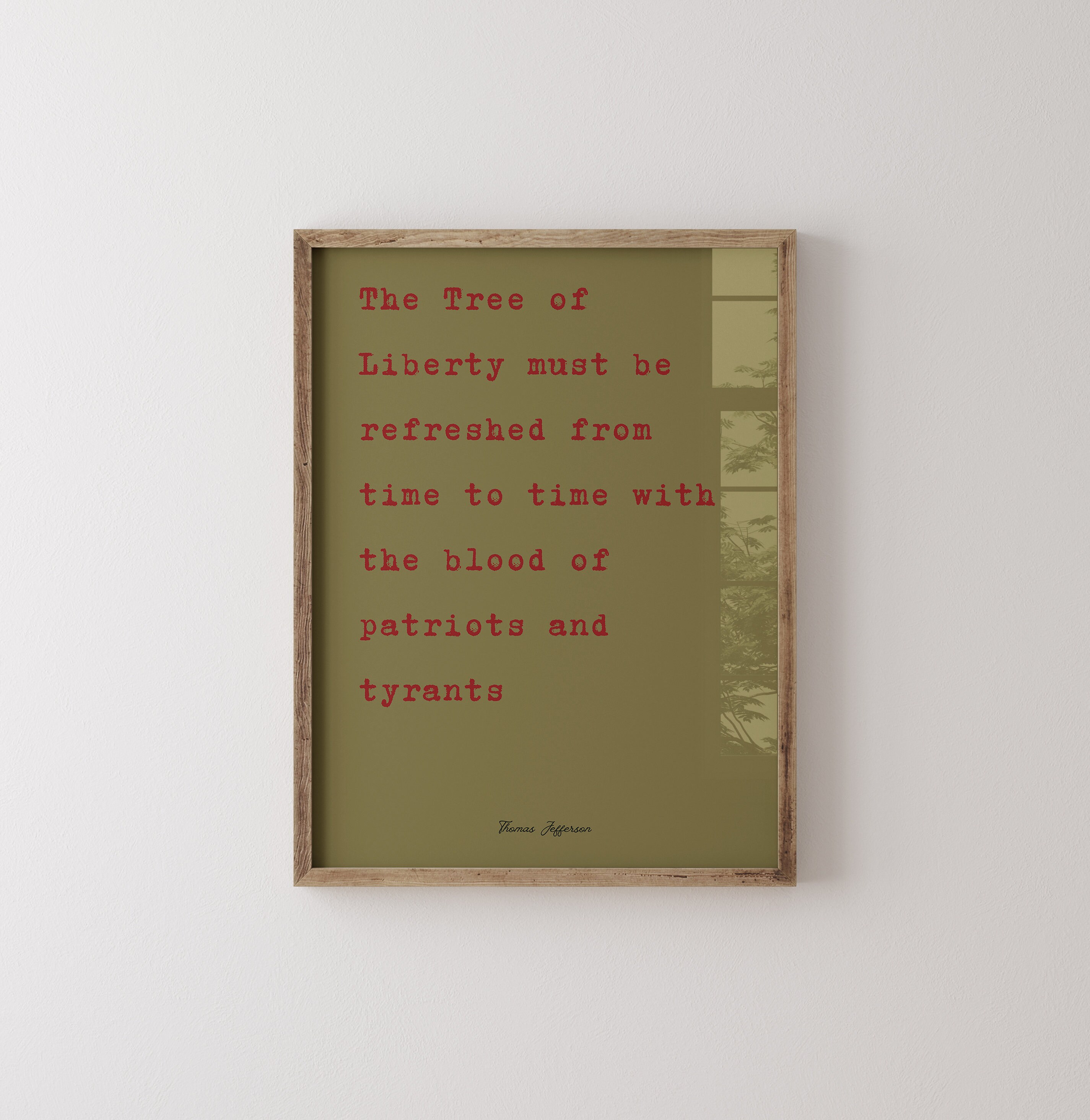 Tree of Liberty Quote Printable | Thomas Jefferson Quote | Patriotic ...