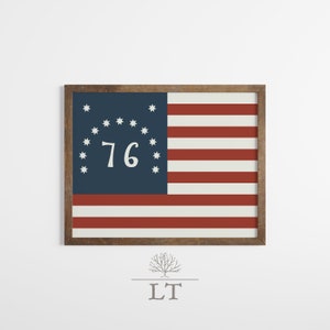 Colonial American Flag Printable, Bennington Flag, 76 American Flag ...