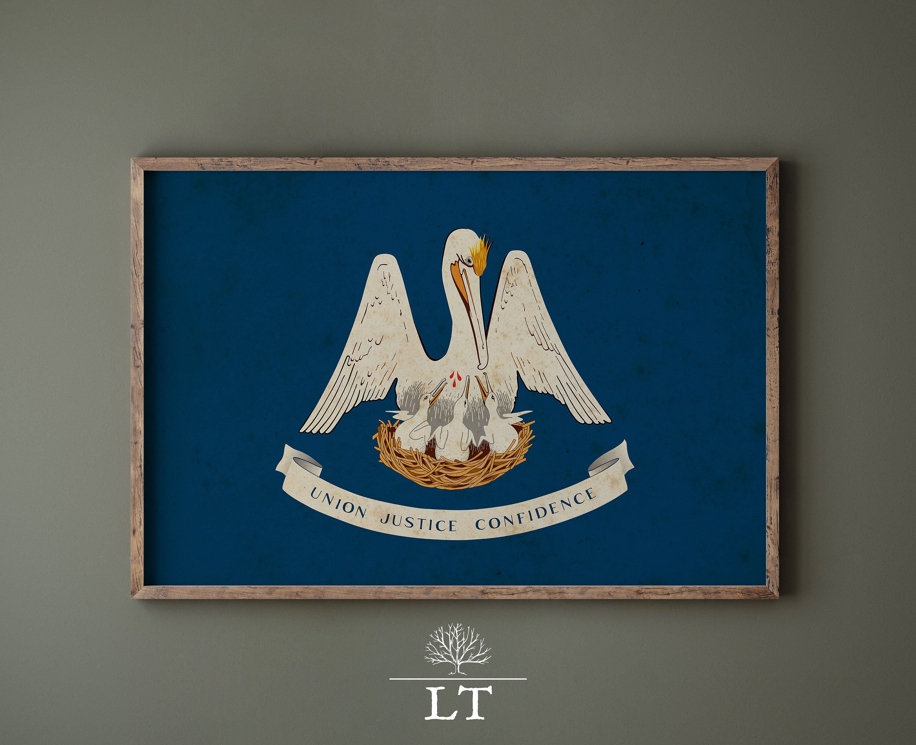 Louisiana State Flag Vintage Printable Art Louisiana State - Etsy
