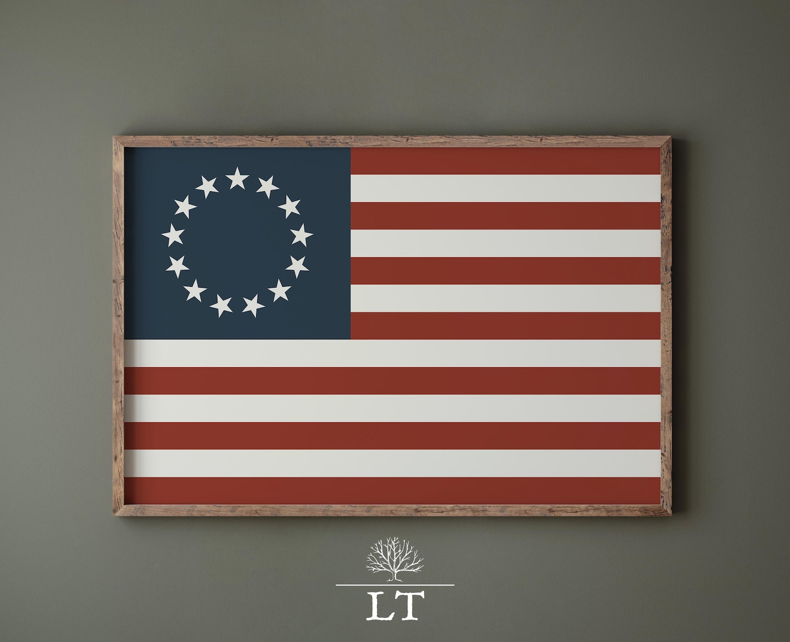 Flags of the American Revolution Gallery Set, Colonial Style Patriotic ...