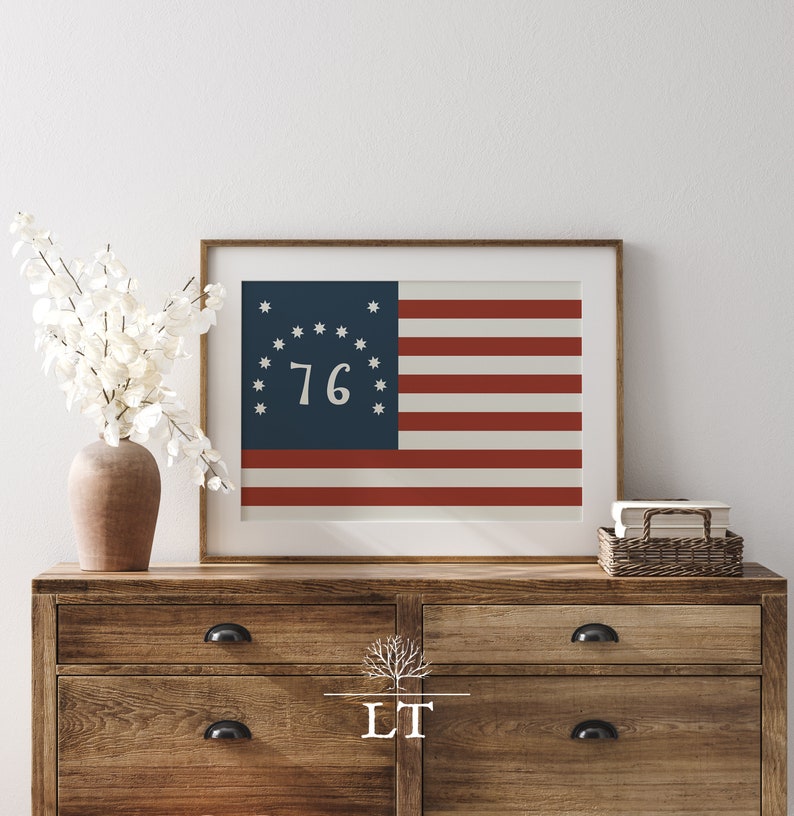 Colonial American Flag Printable, Bennington Flag, 76 American Flag ...