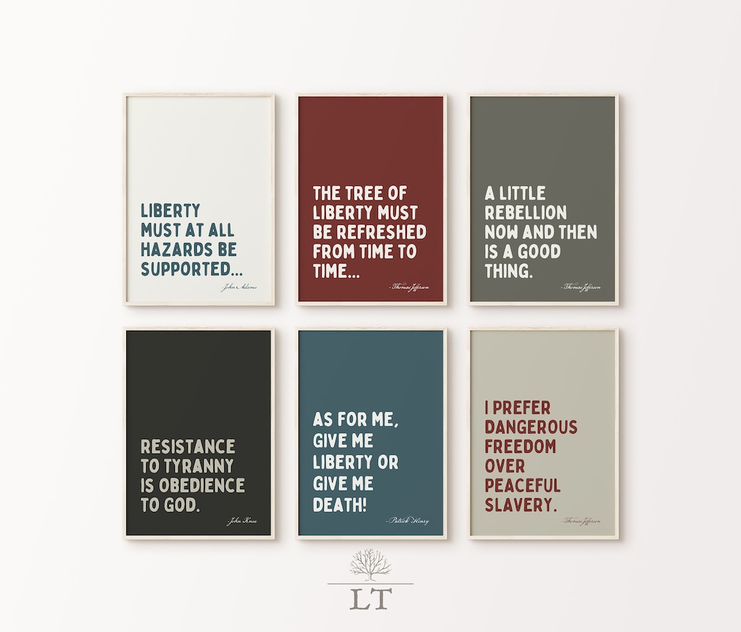 Colonial Style Patriotic Quote Poster, Jefferson, Adams, Henry, John ...