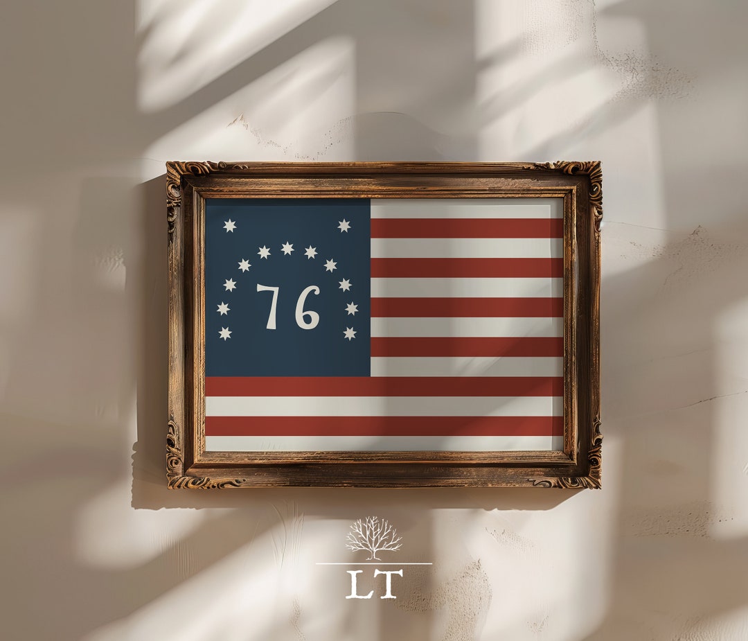 Colonial American Flag Printable, Bennington Flag, 76 American Flag ...