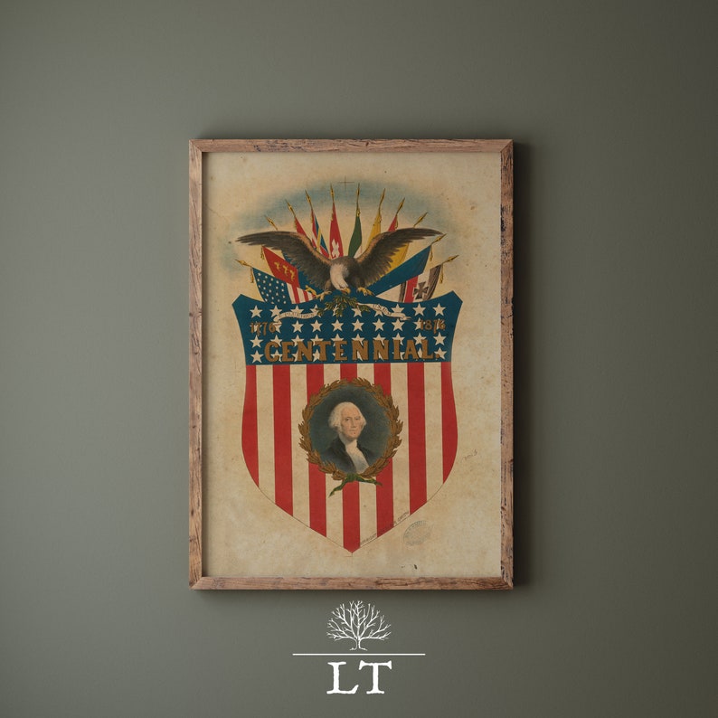 1876 Centennial Independence Day Printable, Patriotic Vintage Print ...