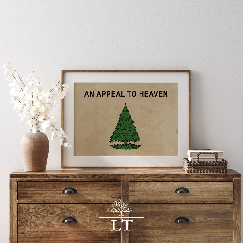 Vintage Appeal to Heaven Flag Printable Patriotic Wall Art Instant ...