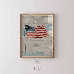 Patriotic Vintage Americana Wall Decor American Flag Art for Patriotic ...