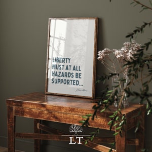 Colonial Style Patriotic Quote Poster, John Adams Liberty Quote ...