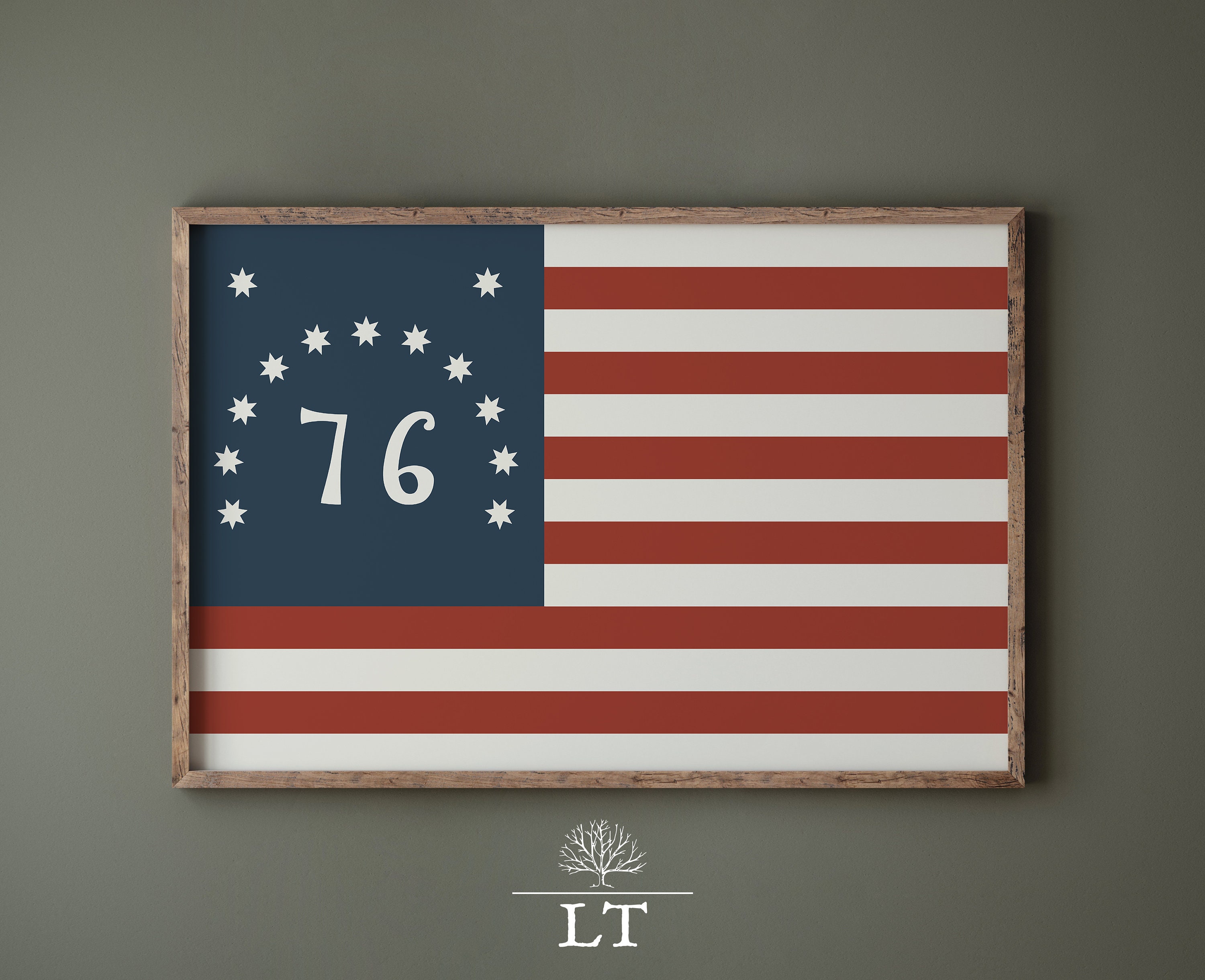 Colonial American Flag Printable, Bennington Flag, 76 American Flag ...