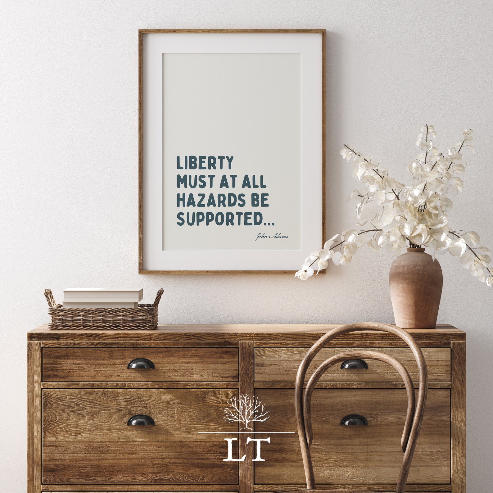 Colonial Style Patriotic Quote Poster, John Adams Liberty Quote ...