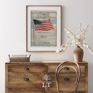 Patriotic Vintage Americana Wall Decor American Flag Art for Patriotic ...