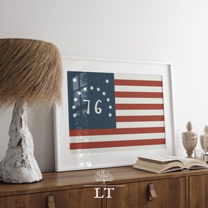 Colonial American Flag Printable, Bennington Flag, 76 American Flag ...