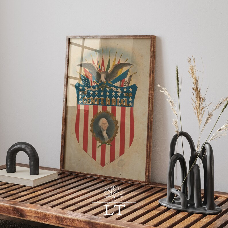 1876 Centennial Independence Day Printable, Patriotic Vintage Print ...