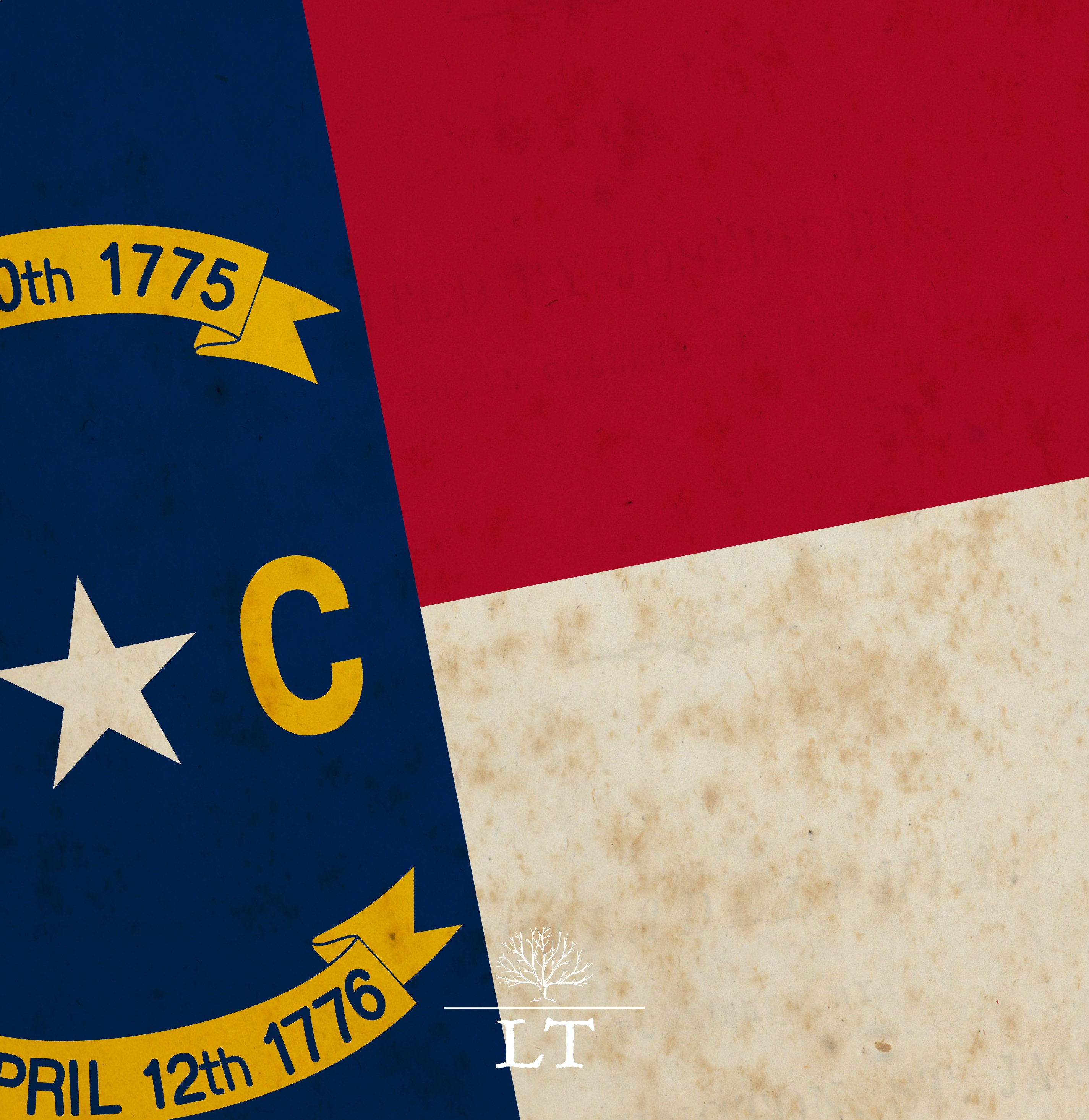 Vintage North Carolina State Flag Print, NC Flag Print, North Carolina ...