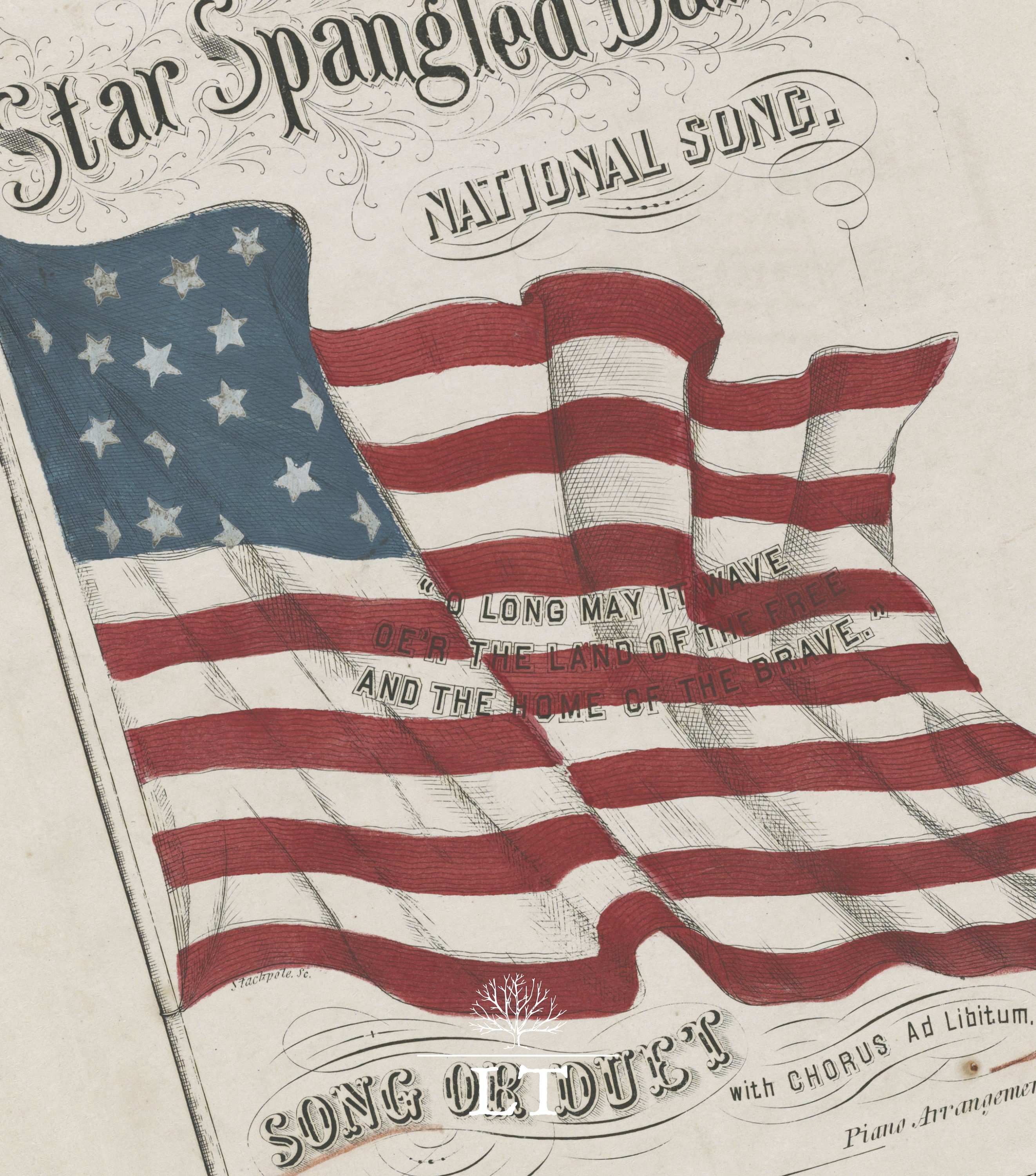Vintage Star Spangled Banner Cover Art, Our National Song, Patriotic ...