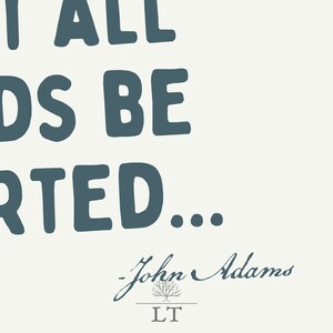 Colonial Style Patriotic Quote Poster, John Adams Liberty Quote ...