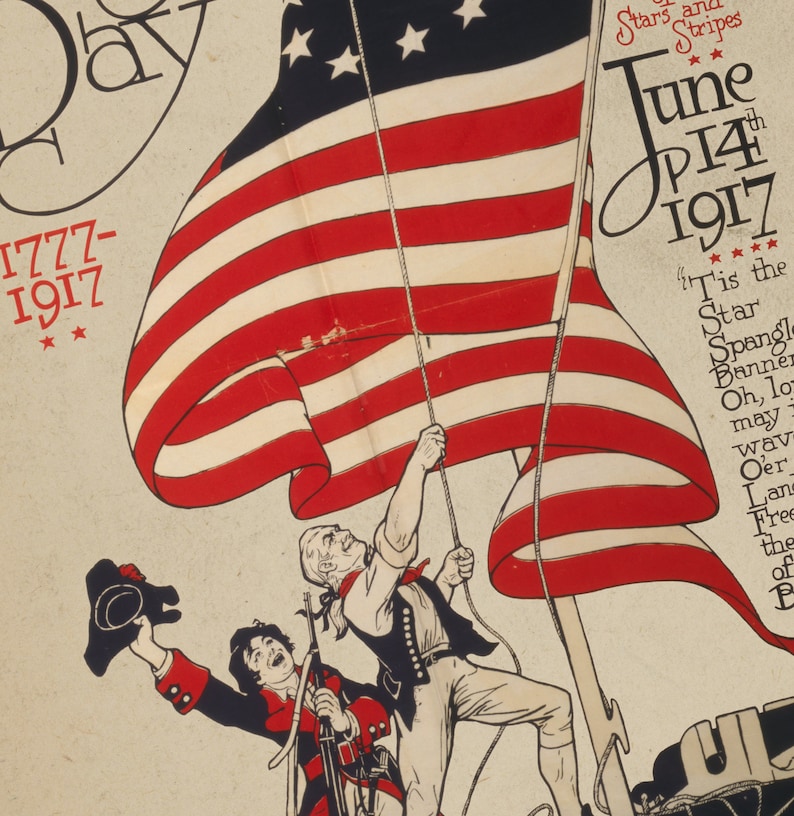Vintage Patriotic Poster | Flag Day Printable | Vintage Americana Print ...