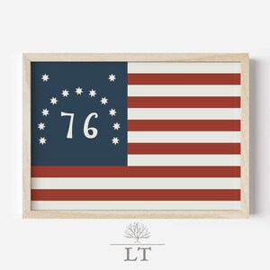 Colonial American Flag Printable, Bennington Flag, 76 American Flag ...