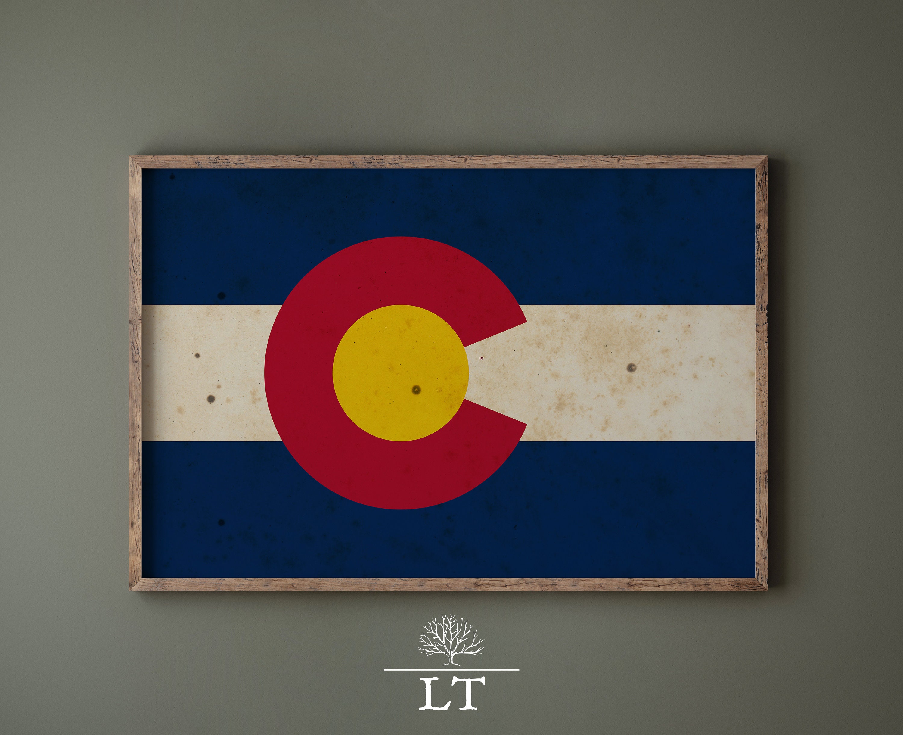 Vintage Colorado State Flag Printable Wall Art, Colorado State Flag ...